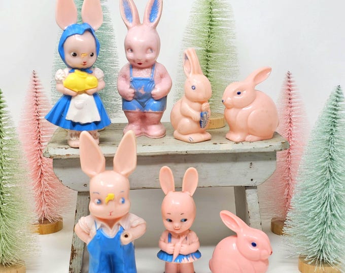 Choice 1950 EASTER Knickerbocker Hard Plastic Rabbit & Bunny Rattles - Etsy