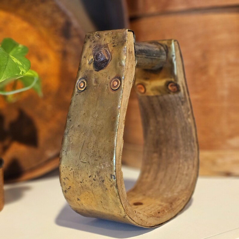 Vintage Wood & Brass Horse Stirrup / Western Decor / Ranch Home Decor ...