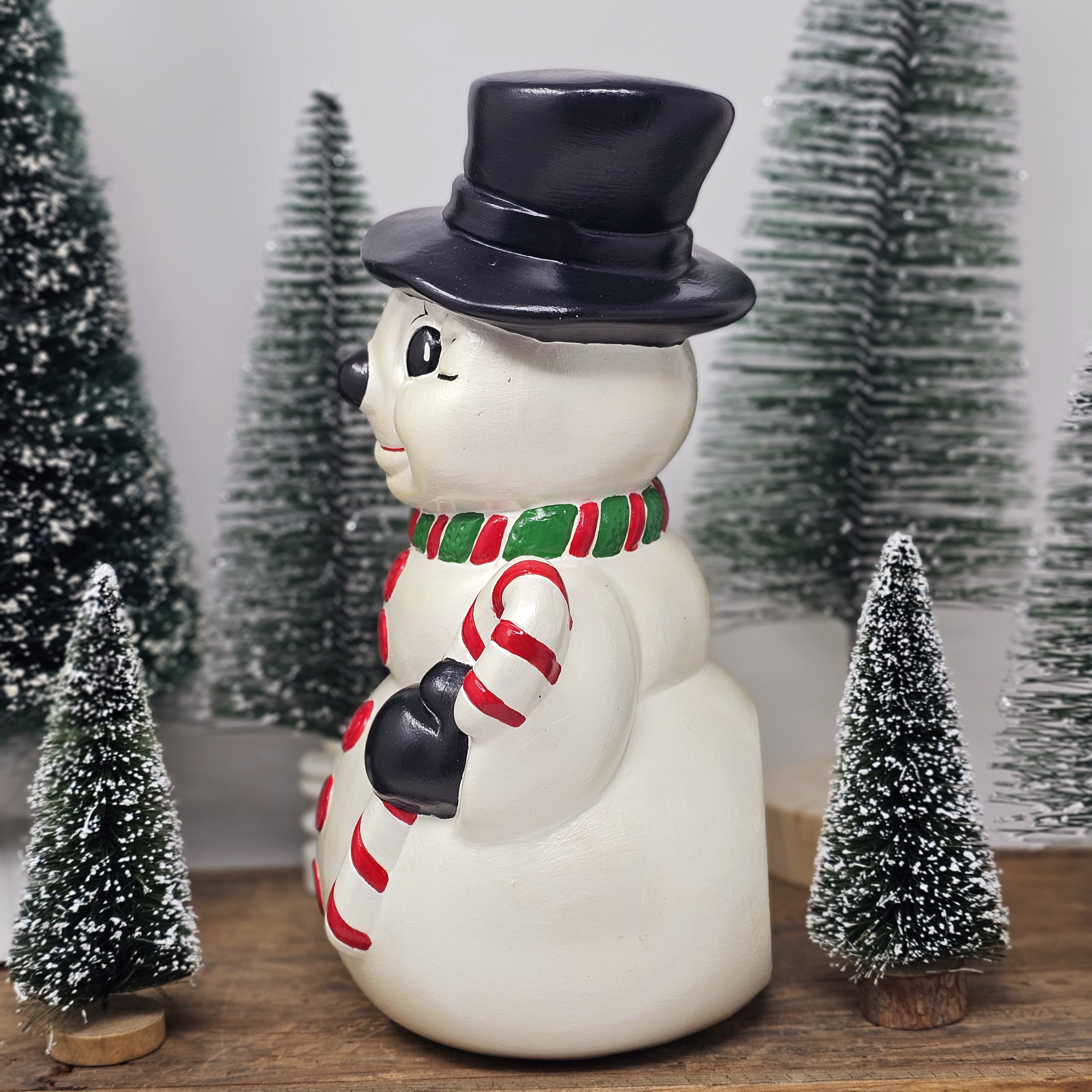Vintage Hand Painted Ceramic Snowman - Etsy