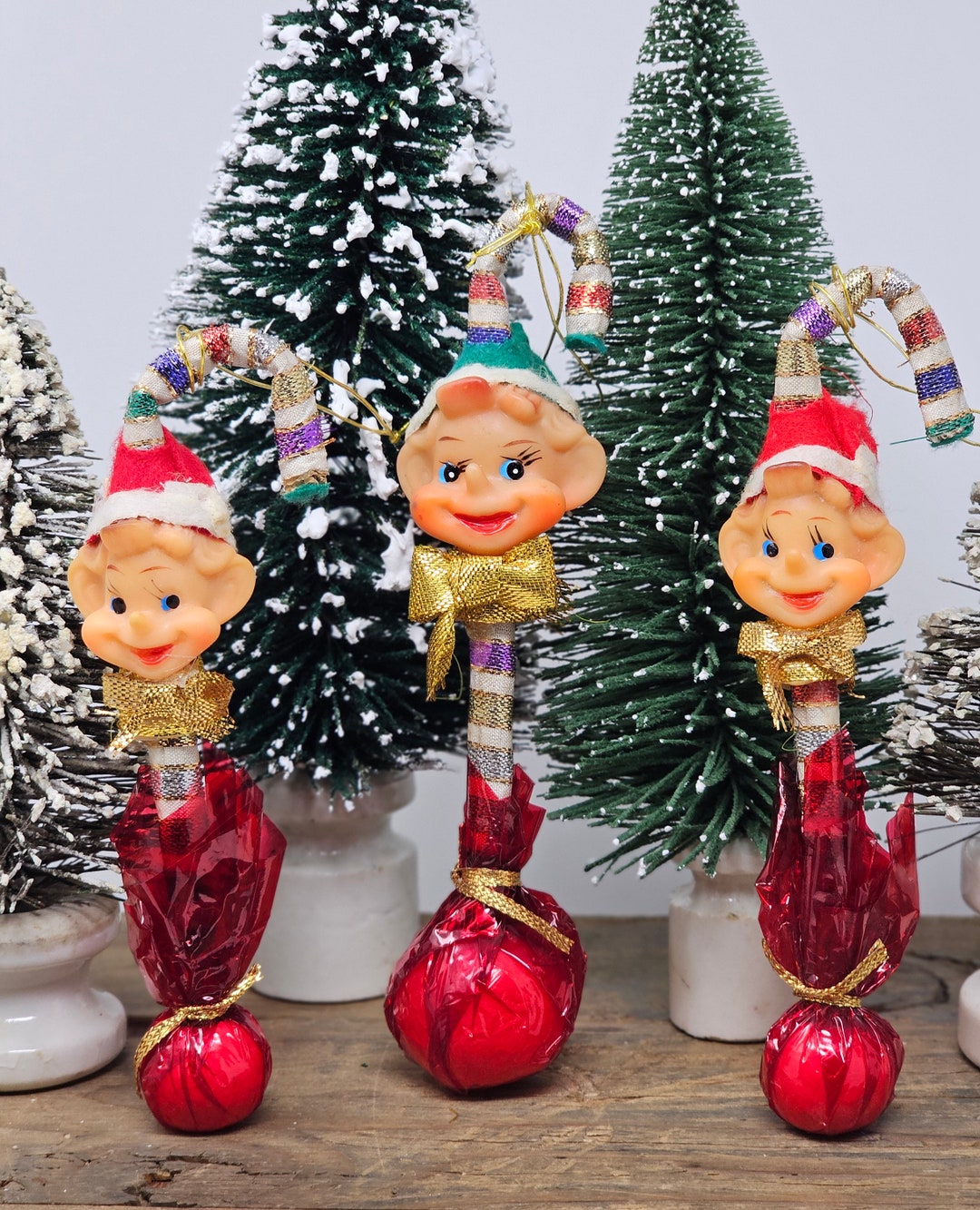 VINTAGE Knee Hugger Elf / Rubber Face Ornament / Japan Made - Etsy