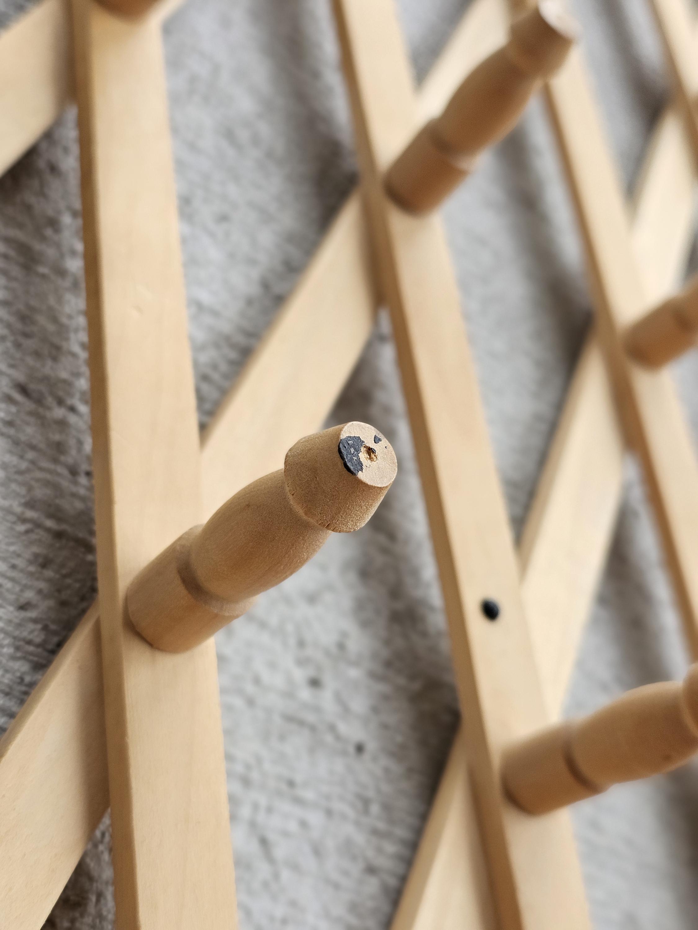 HUGE Vintage Accordion 75 Peg Rack / Mug Rack / Hat Rack / Display Rack ...