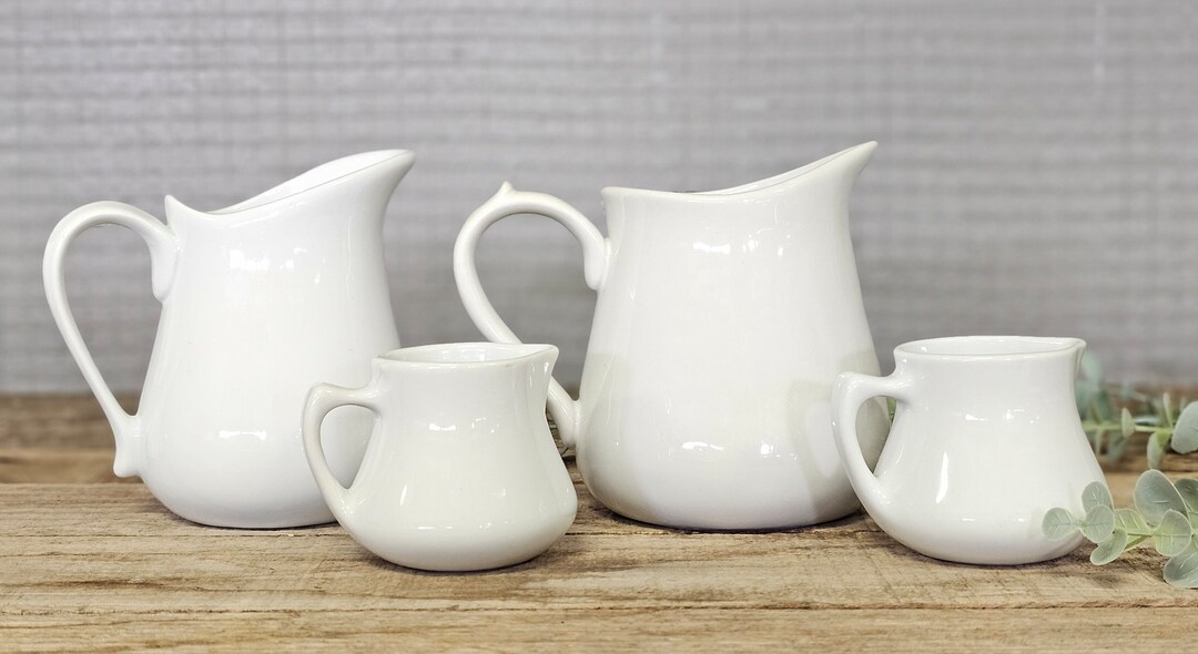 Vintage White Pitchers / Small Creamers / Restaurant Ware / China - Etsy