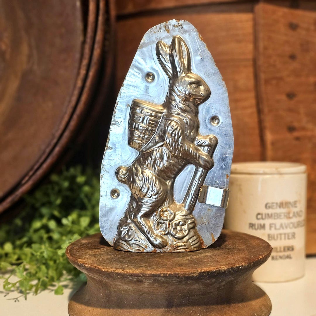 Large Vintage Metal Rabbit Chocolate Mold / Holland Handicraft / Easter ...