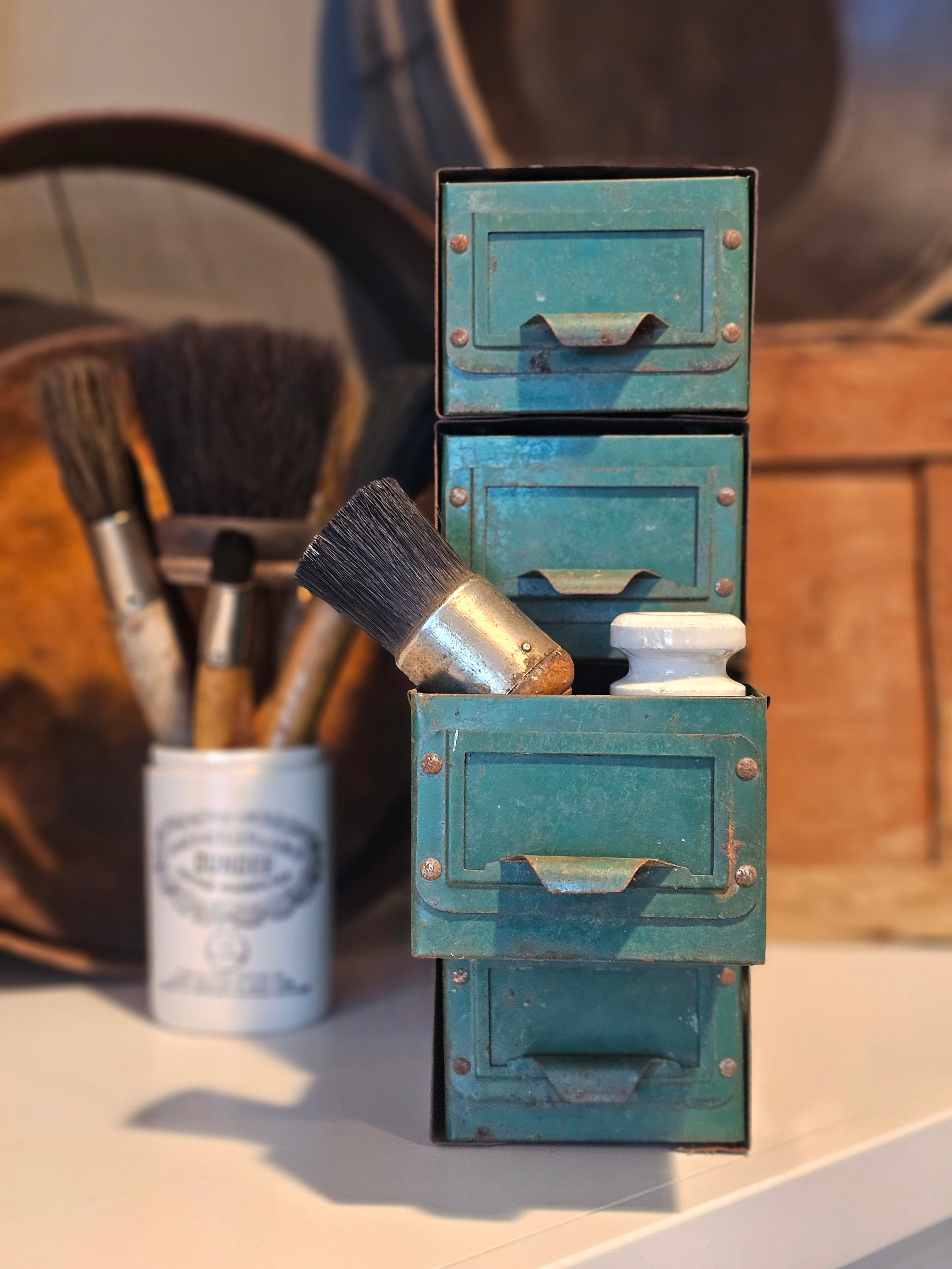 Vintage Metal Mini 4 Drawer / Hardware Parts / Tool Metal Storage ...