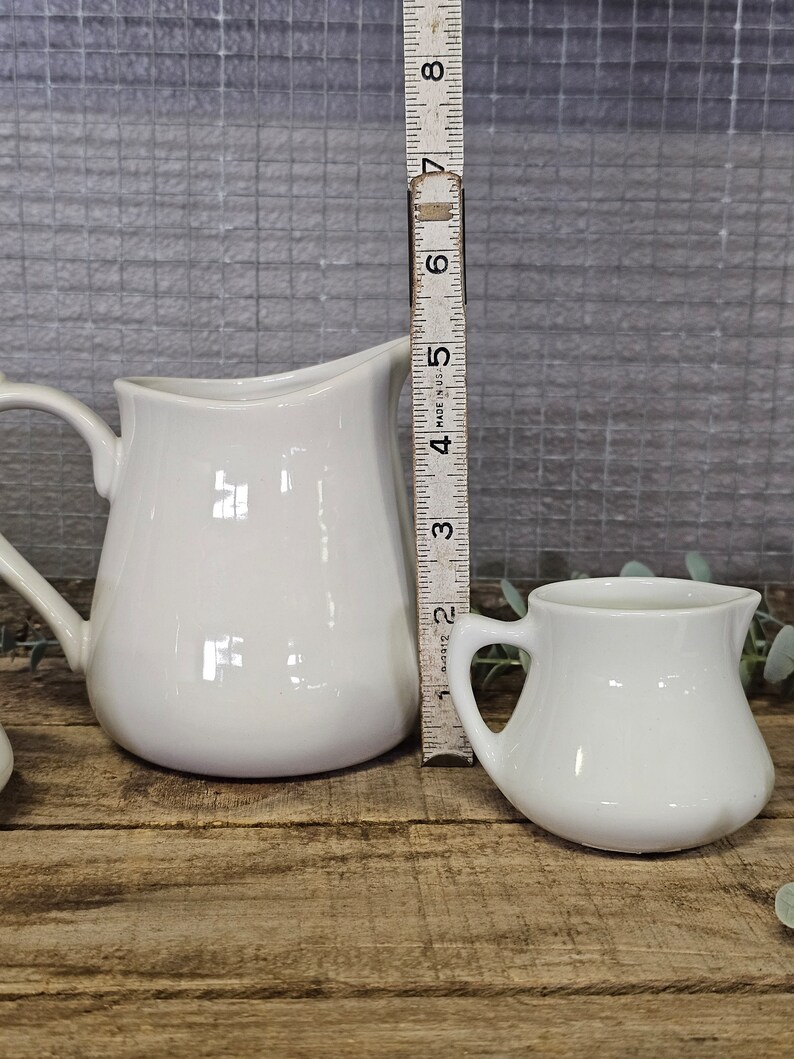 Vintage White Pitchers / Small Creamers / Restaurant Ware / China - Etsy