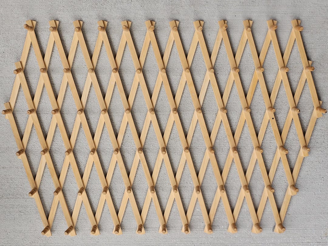 HUGE Vintage Accordion 75 Peg Rack / Mug Rack / Hat Rack / Boho Display ...