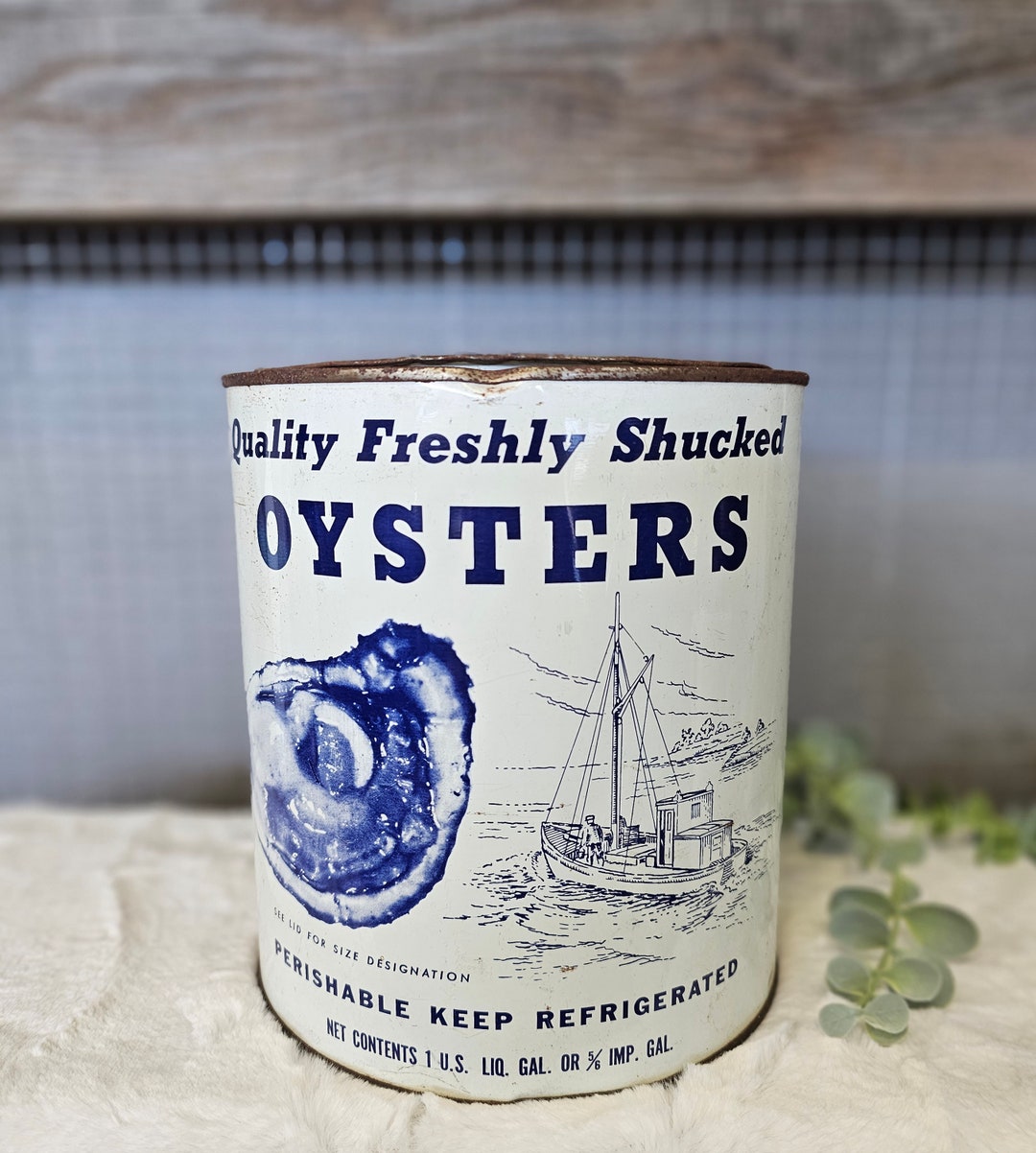 RARE 1 Gallon Pacific Oysters Coast Oyster Co. South Bend Washington ...
