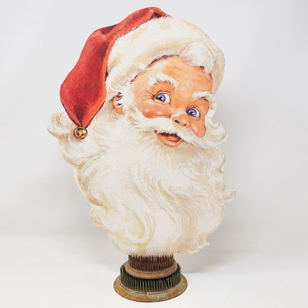 Large SANTA Face Die Cut / 1980s Kitschy Santa - Etsy