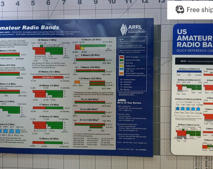 ARRL Quick Reference Card US Amateur Radio Bands 5 Mil Laminated - Etsy