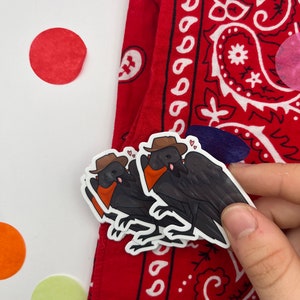 Howdy Partner Cowboy Crows Sticker Set - Etsy