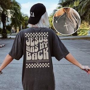 Jesus Has My Back Shirt, Aesthetic Christian Shirts, Trendy Christian ...