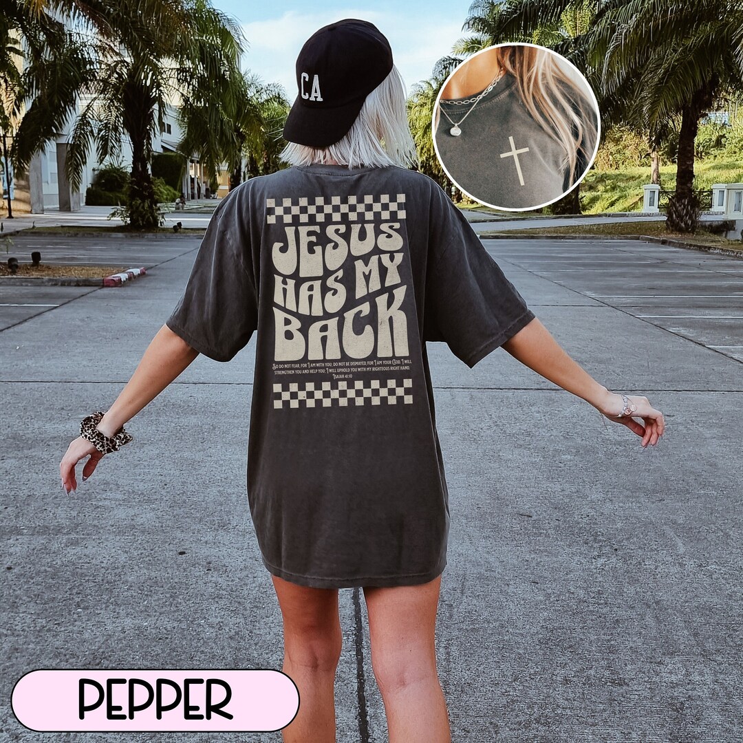 Jesus Has My Back Shirt, Aesthetic Christian Shirts, Trendy Christian ...