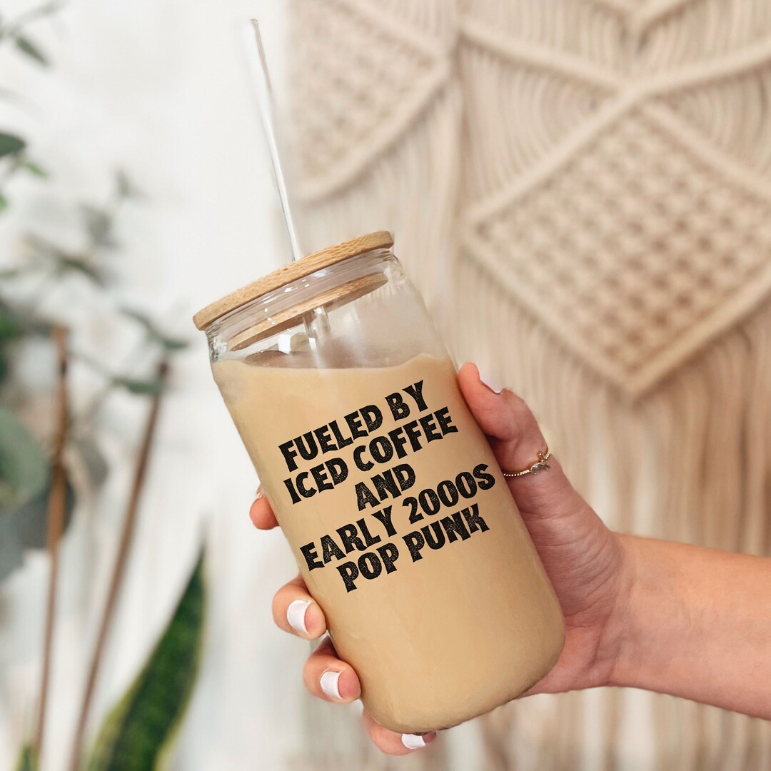 Pop Punk Iced Coffee Cup, Elder Emo Gift, Funny Elder Emo Tumbler, Pop ...