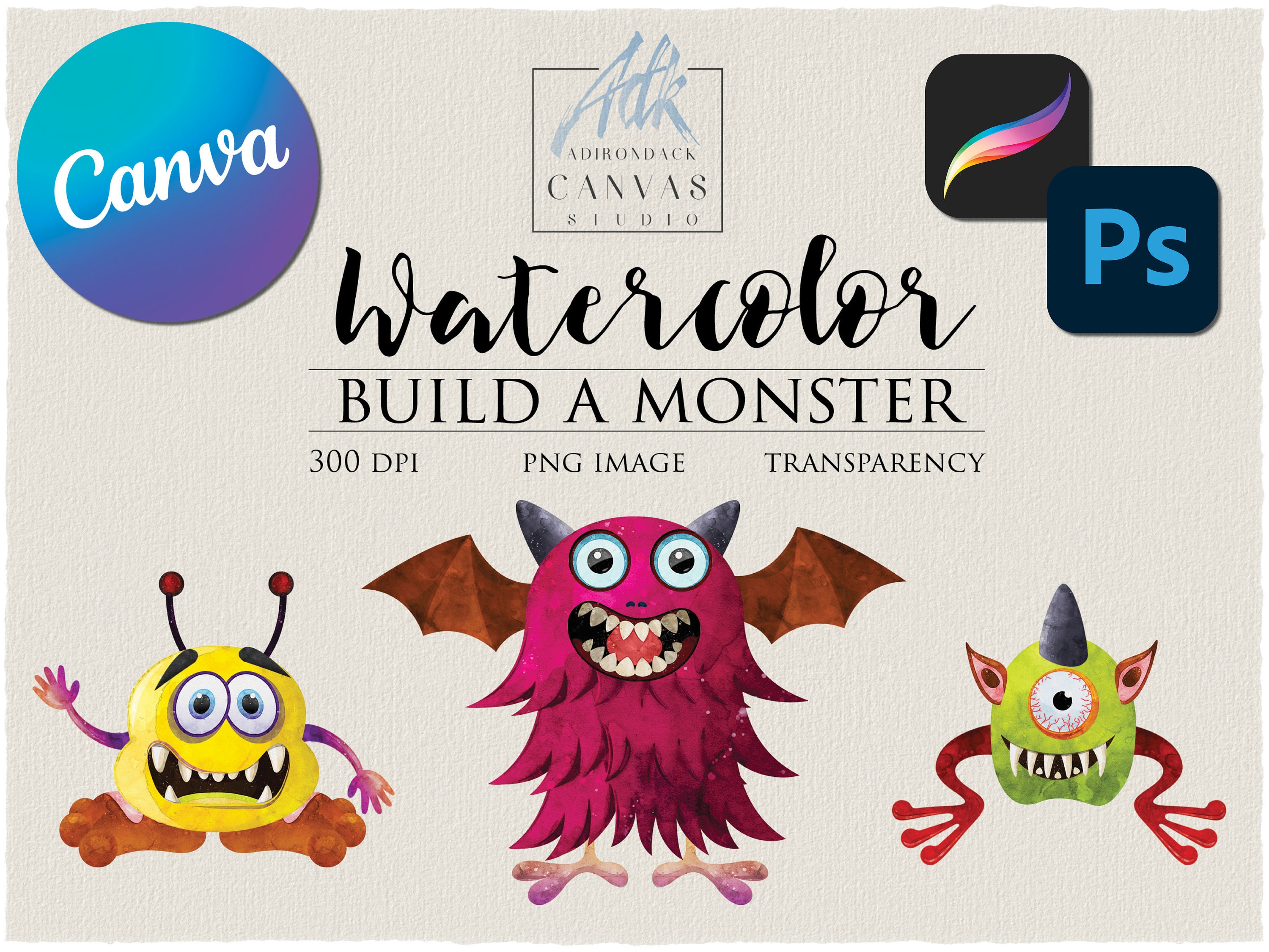 Adorable Monster Maker Clipart Bundle: Create Your Own Creatures ...