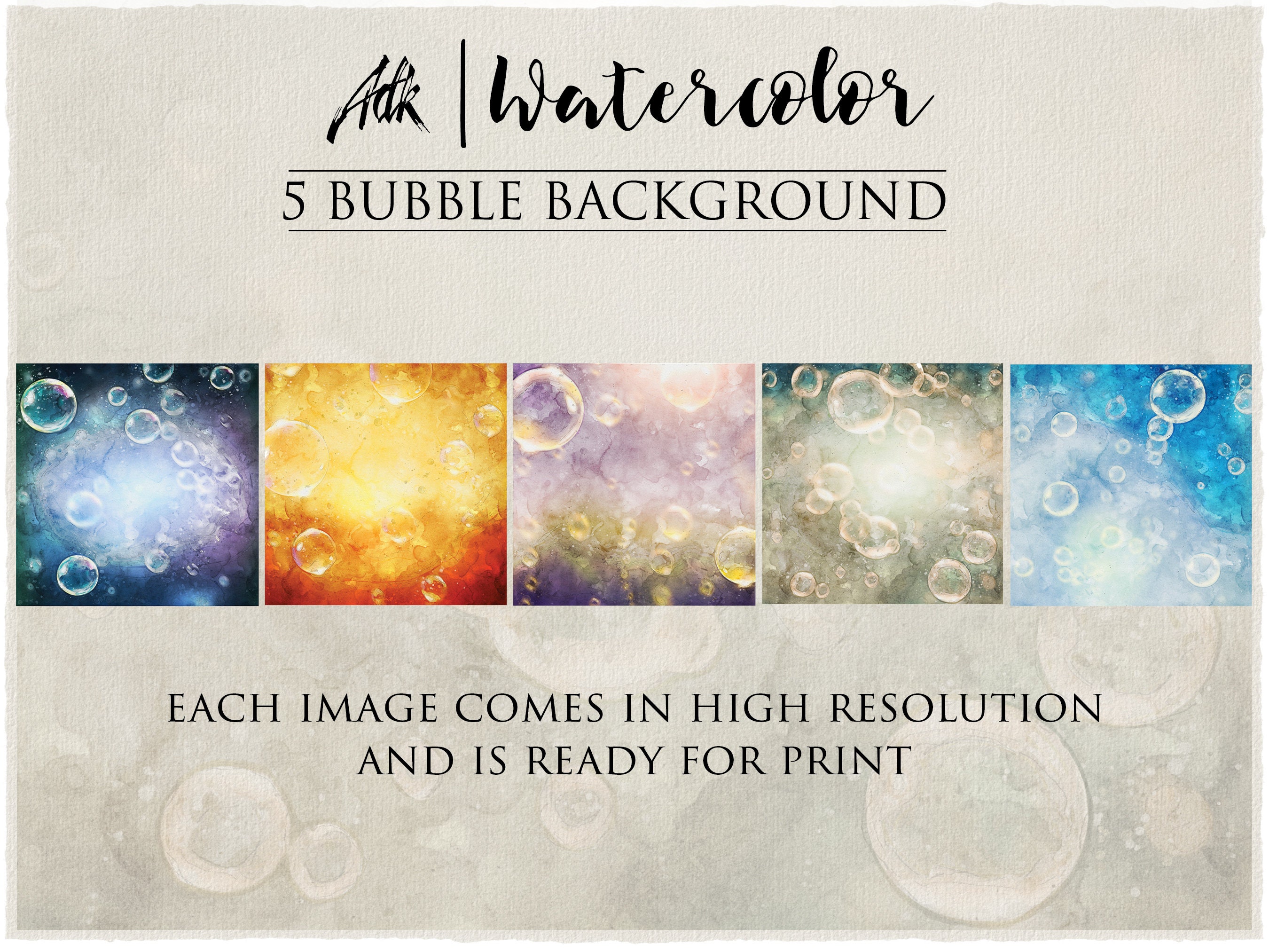Watercolor Bubble Background Clipart, Scrapbooking Art (digital ...