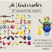Adorable Monster Maker Clipart Bundle: Create Your Own Creatures ...