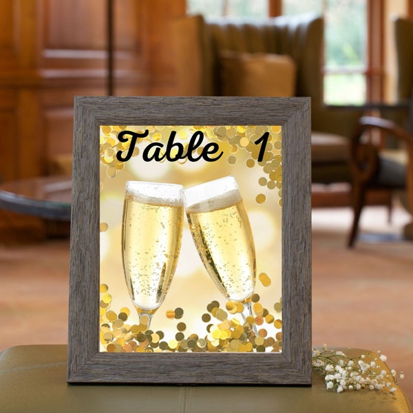 Champagne Glass Table Numbers - Etsy