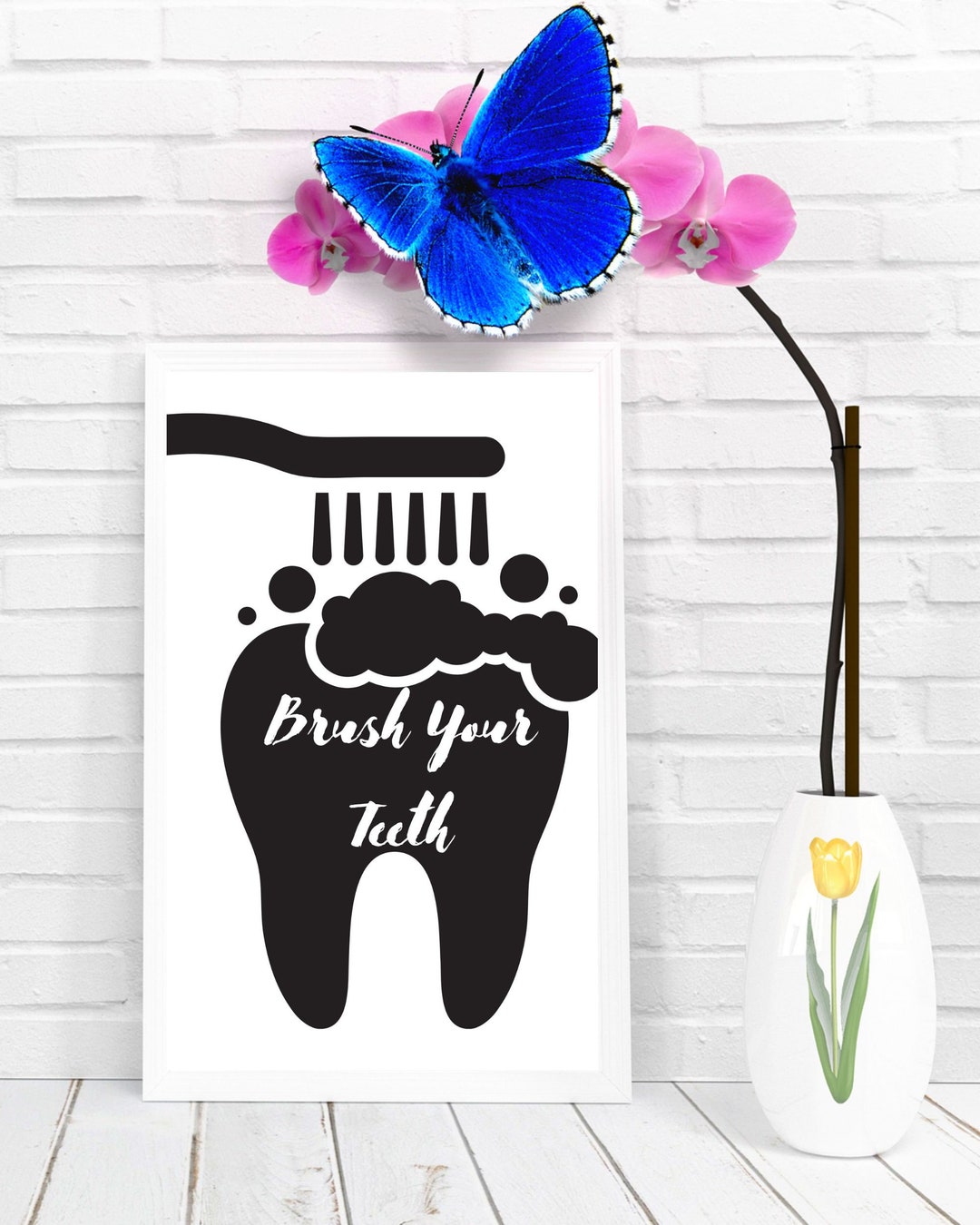 Remind to Brush Your Teeth Digital Print Bathroom Wall Decor Printable ...