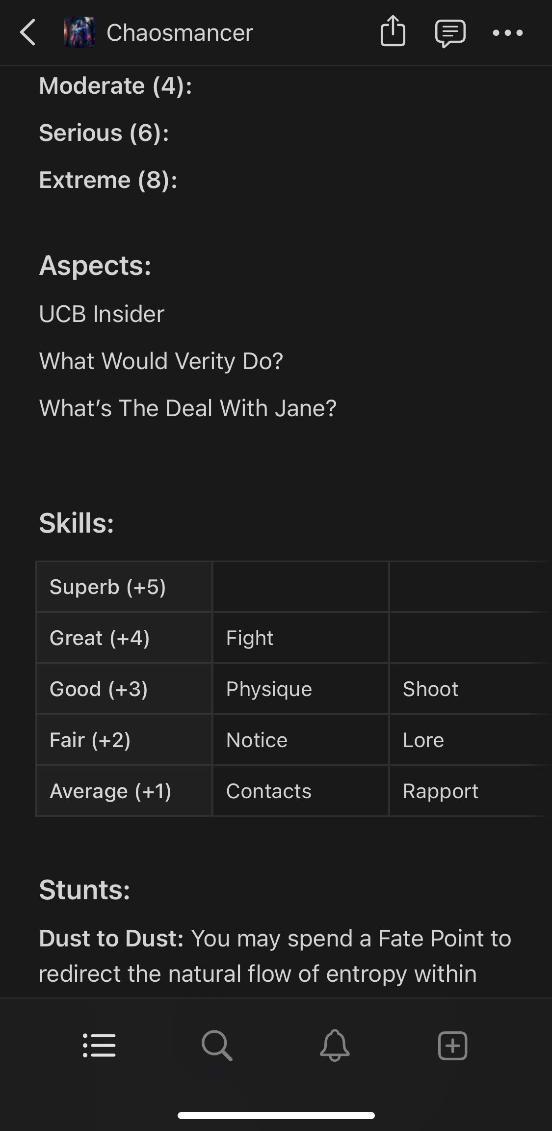 Fillable Fate Core Character Sheet Notion Template - Etsy Portugal