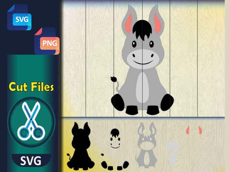 Cute Donkey SVG Free Baby Donkey SVG Farm Animals SVG - Etsy