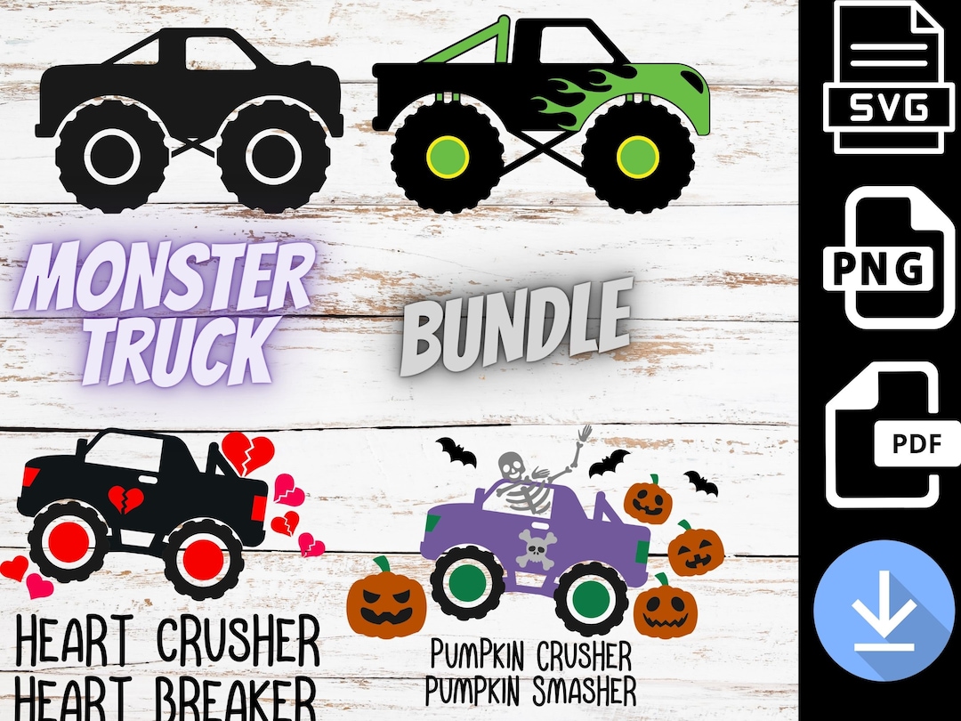 Monster Truck Svg Bundle, Monster Truck Png, Monster Truck Clipart ...