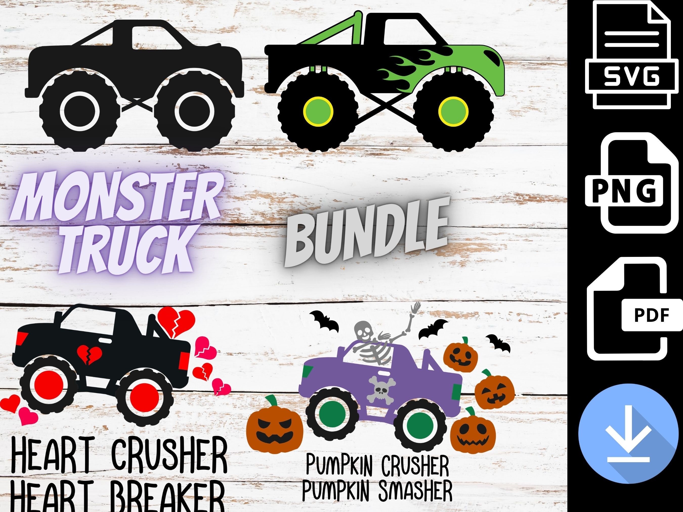 Monster Truck Svg Bundle, Monster Truck Png, Monster Truck Clipart ...