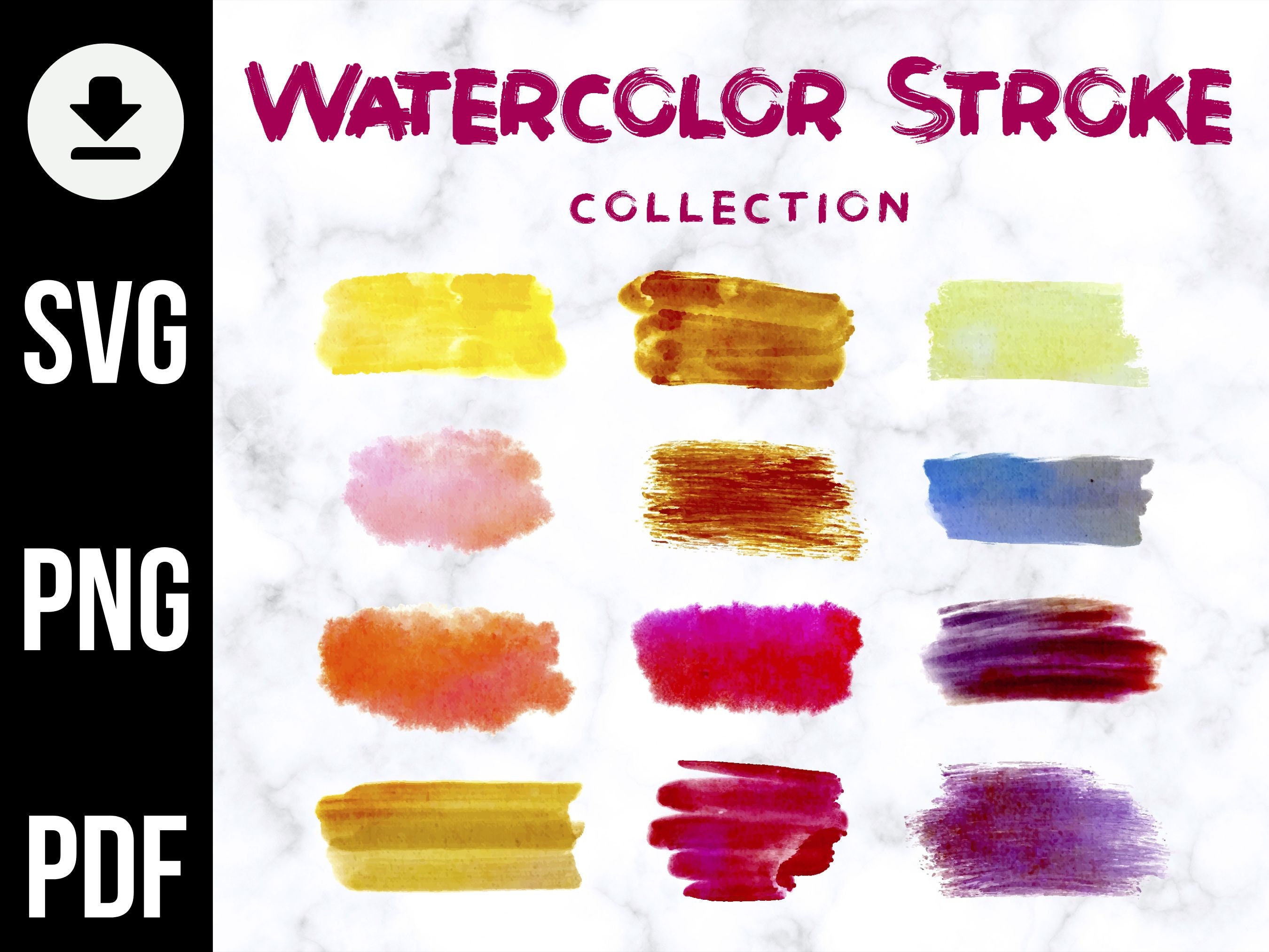 Paint Brush Stroke Svg, Brush Strokes SVG Bundle ,hand Drawn Paint ...