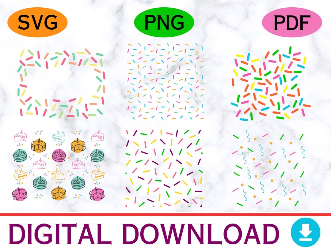 Sprinkle Pattern SVG Bundle, Confetti, Baking, Cake, Birthday ...