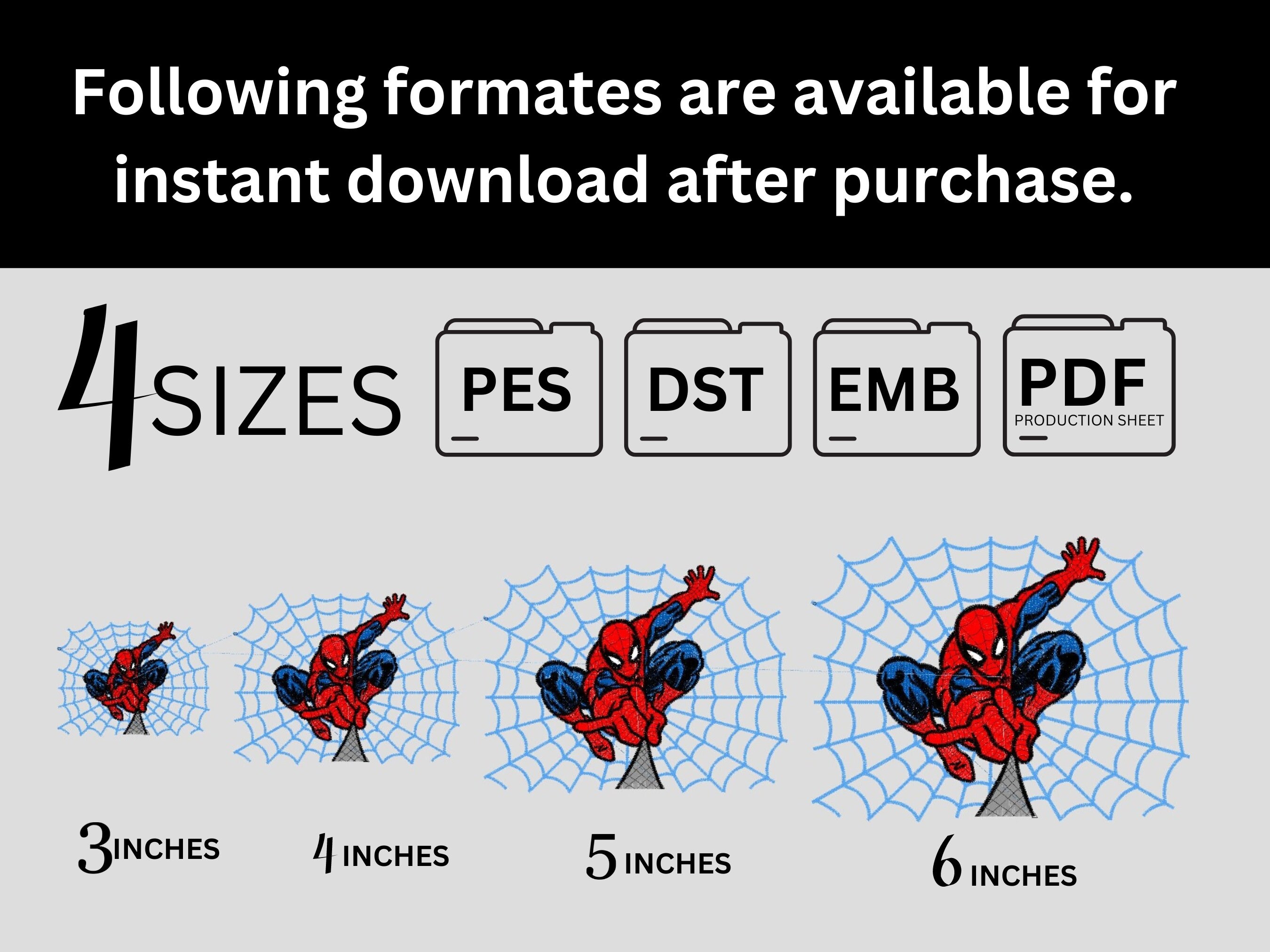 Digital Download Spider Web Hand Machine Embroidery Design 4 Sizes ...