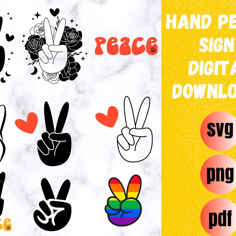Peace Sign Svg - Etsy