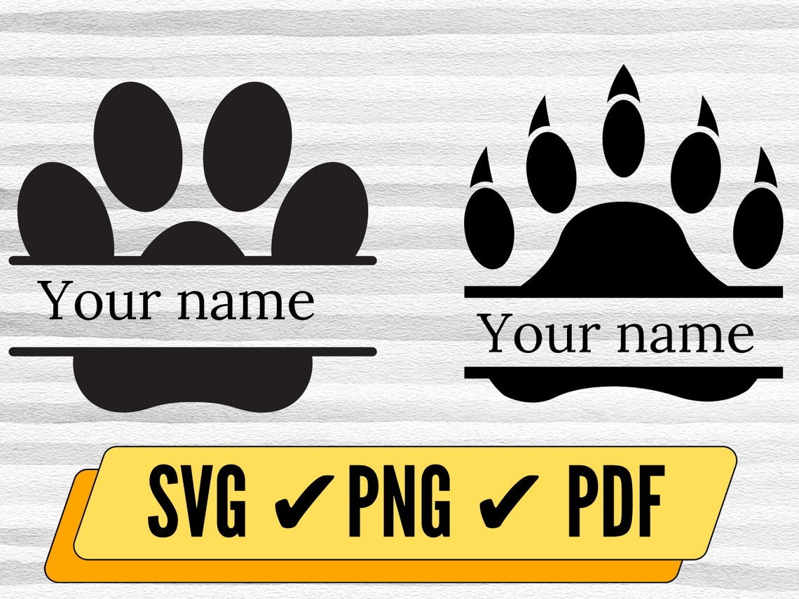 Tiger Paw Print Split Name SVG/ Tiger Split Name/paw - Etsy