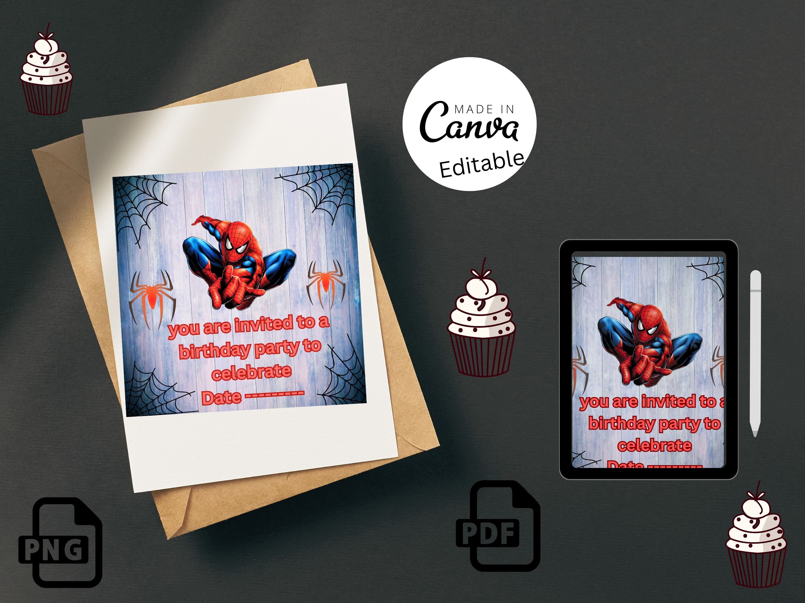 Spiderman Invitationspiderman Invitation Template - Etsy