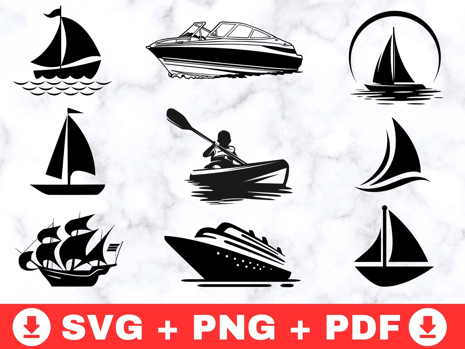 Boat SVG Bundle, Sail Boat Svg, Ship Svg, Cruise Ship Svg, Boat PNG ...