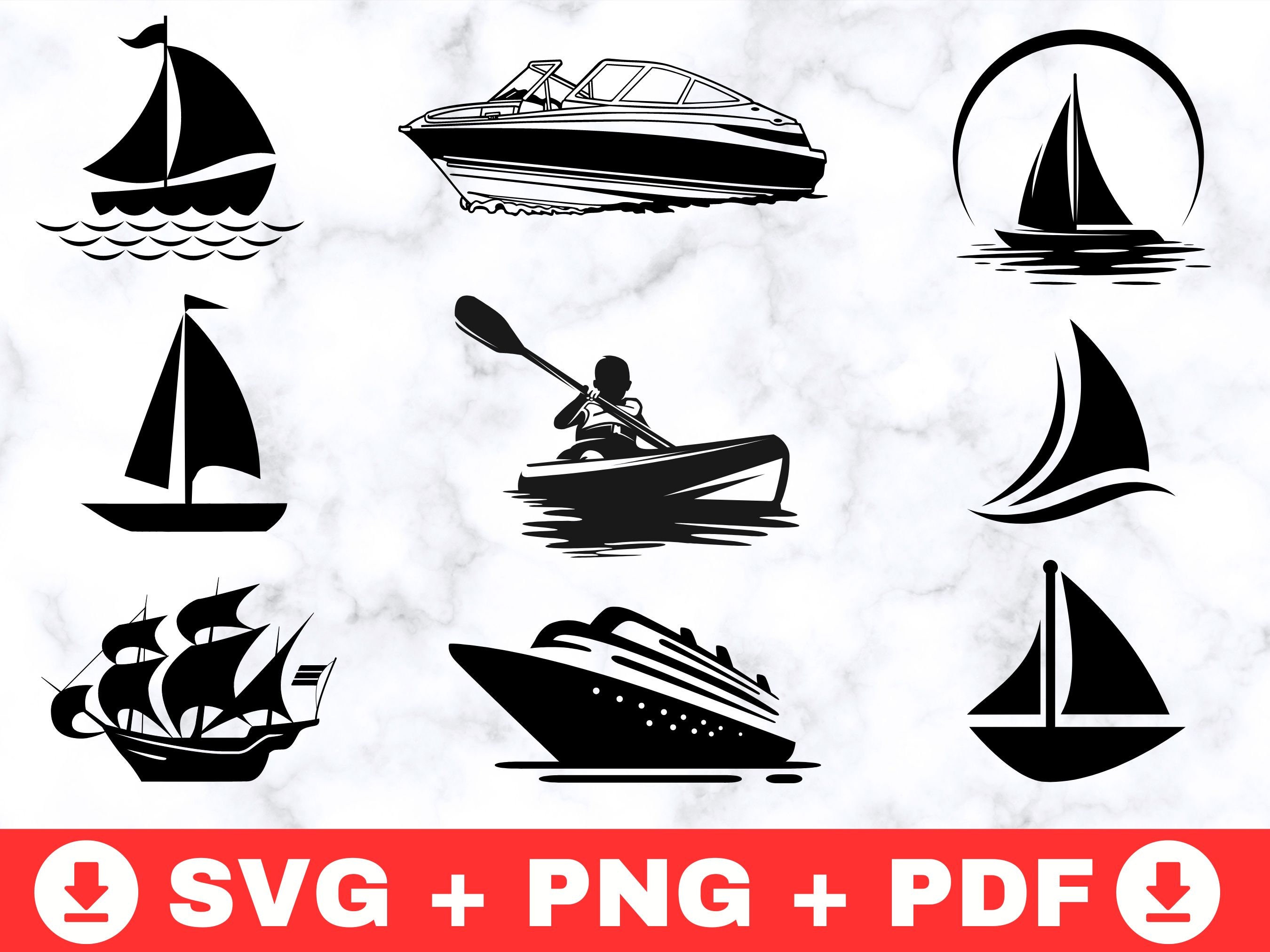 Boat SVG Bundle, Sail Boat Svg, Ship Svg, Cruise Ship Svg, Boat PNG ...