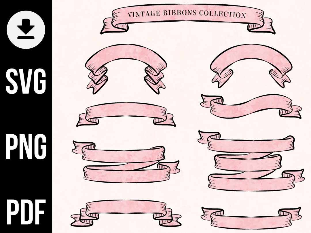 Ribbon Banner Svg Bundle, Banner Clipart, Banner Png, Banner Vector, Banner Outline, Ribbon Svg ...