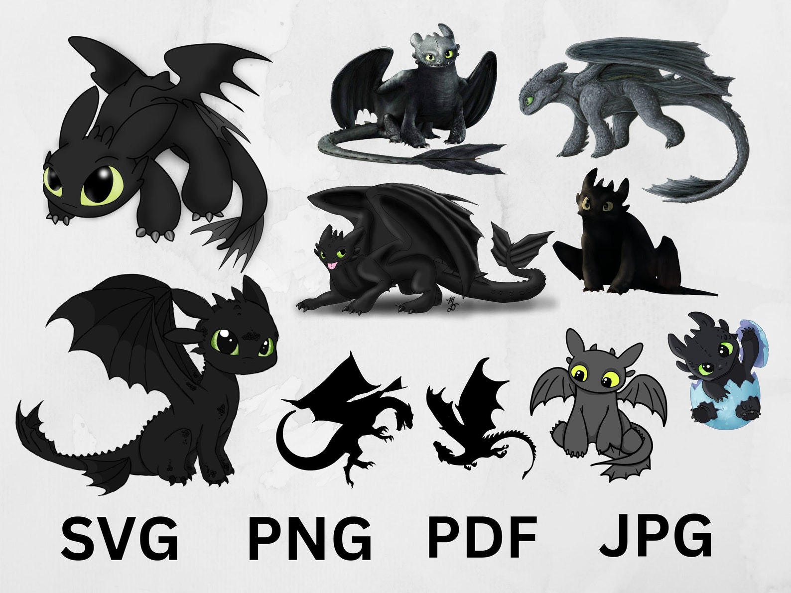 Cute Toothless Dragon Bundle Svg, Toothless Dragon SVG, Dragon SVG ...