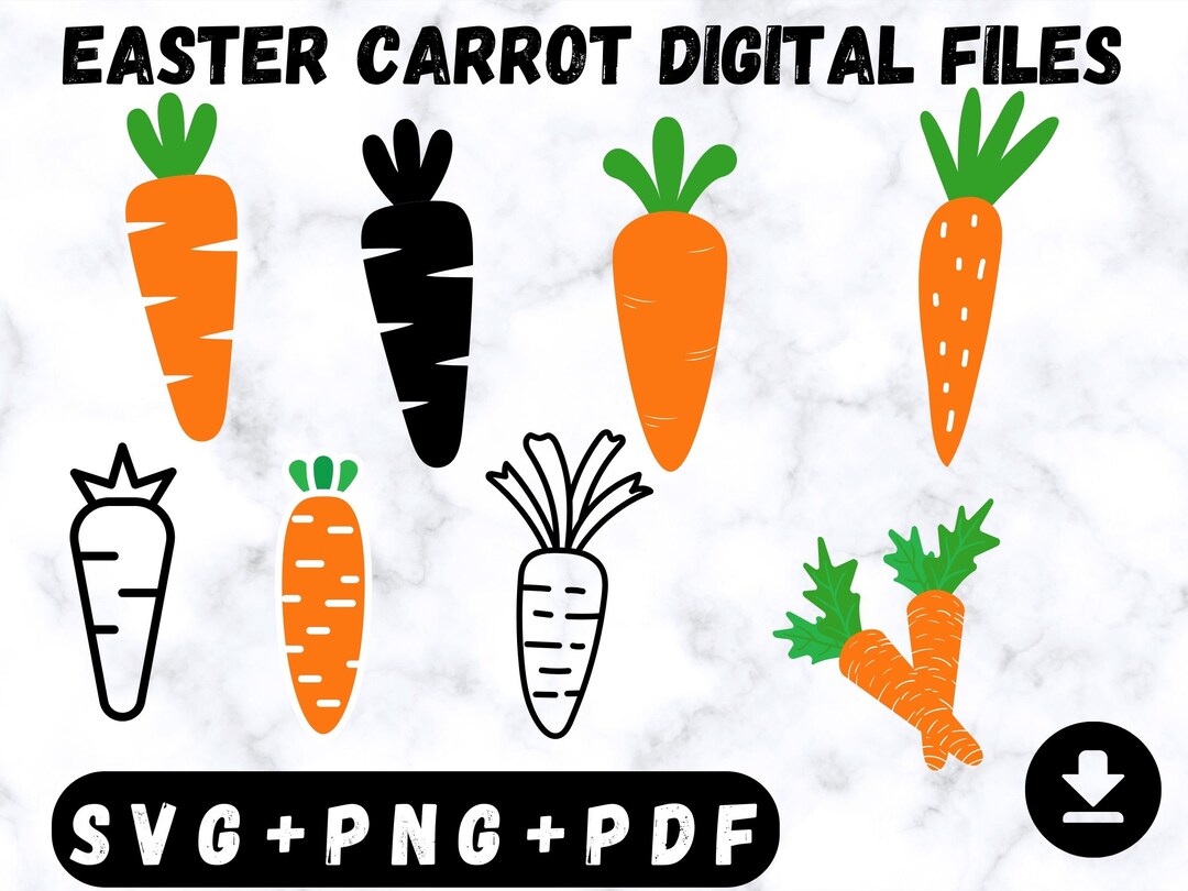 Orange Carrot SVG ,easter Carrots SVG, Cricut and Silhouette Cut Files ...