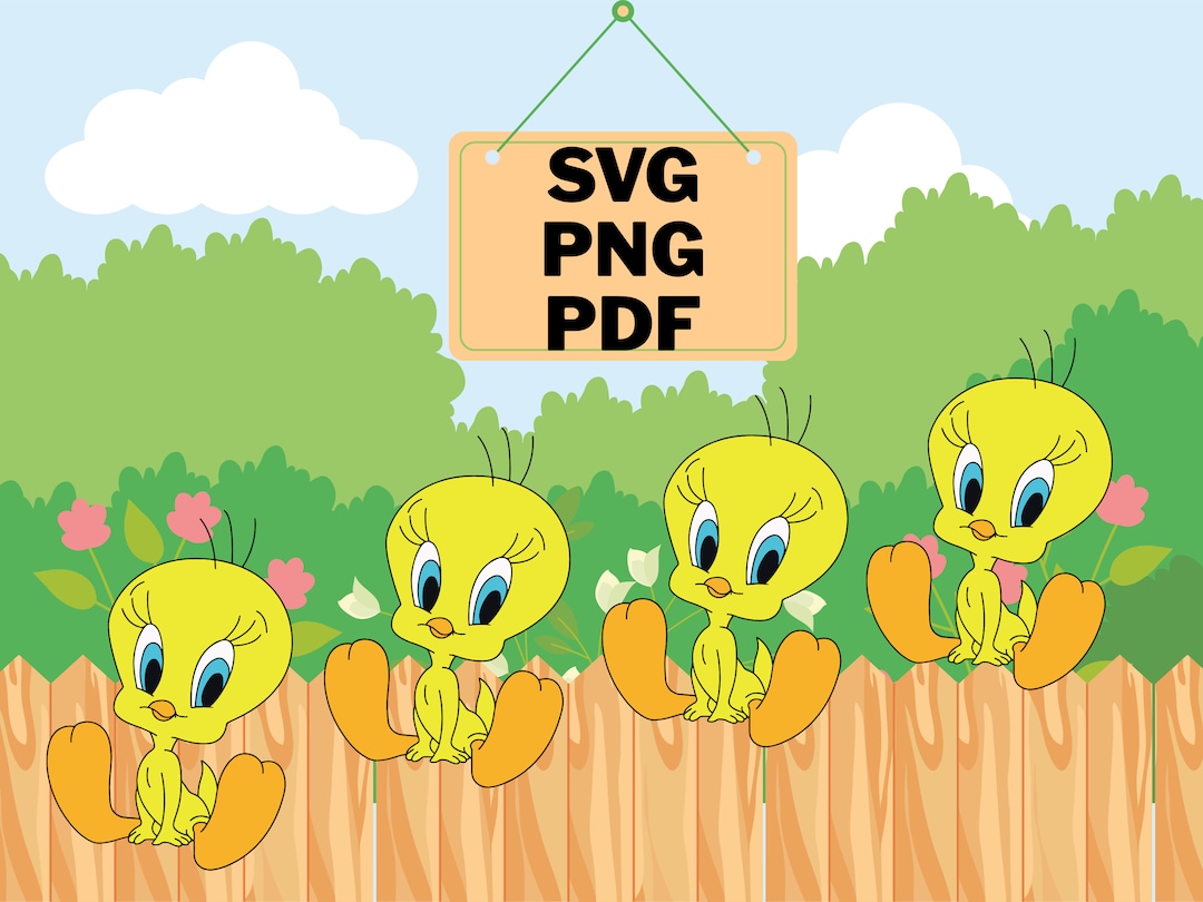 Tweety Svg,tweety Bird Digital,layered,silhouette,instant Download Clip ...