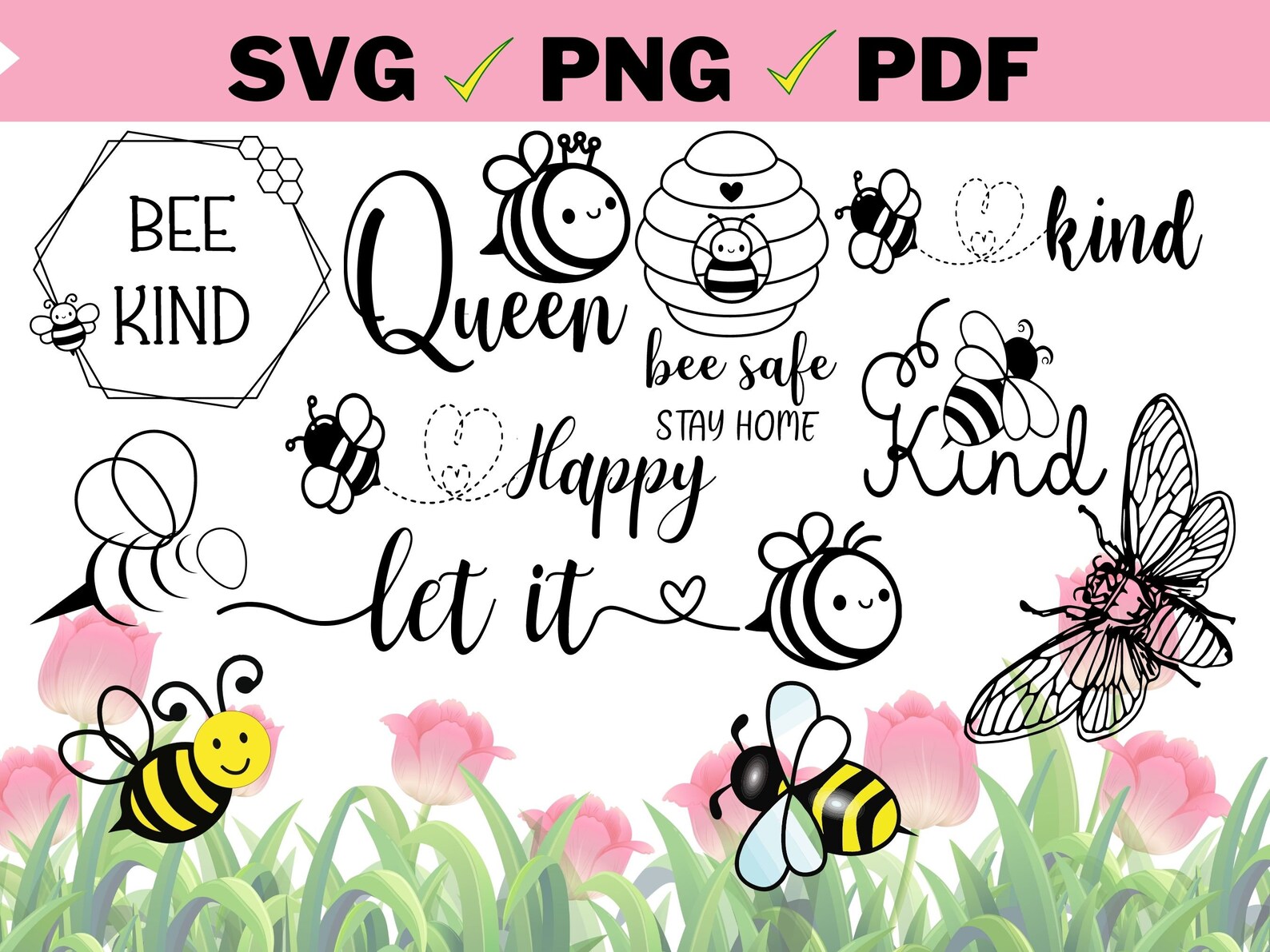 Bee Svg Bundle,queen Bee Svg,bee Kind Svg,bee Cut File,bee Svg,bee Svg ...