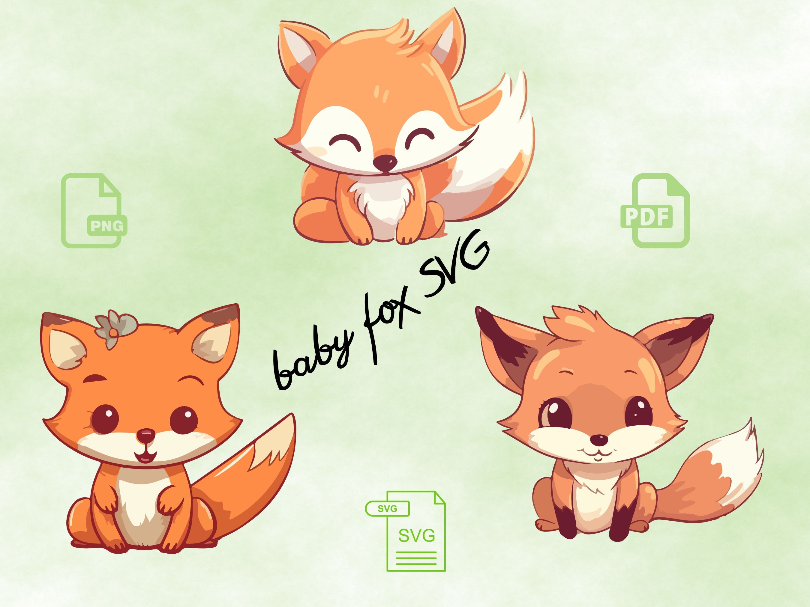 Baby Fox Svg, Baby Fox Vector, Cut Fox Vector, Fox Svg for Cricut, Fox ...
