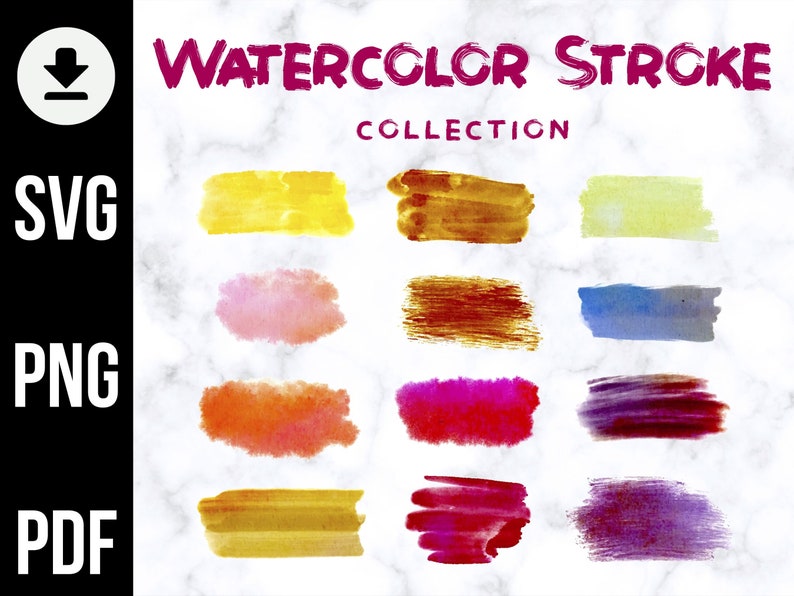Paint Brush Stroke Svg Brush Strokes SVG Bundle hand Drawn - Etsy