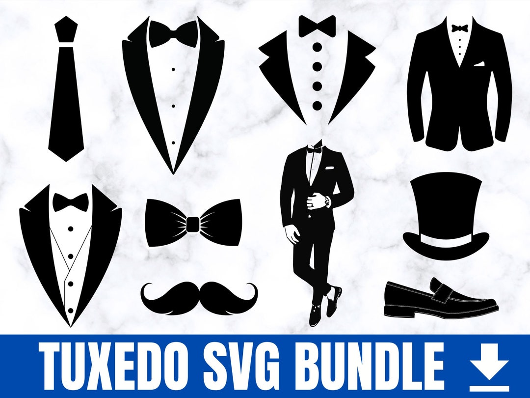Tuxedo SVG Bundle, Tuxedo SVG, Suit Clipart, Suit Bundle Svg, Tuxedo ...