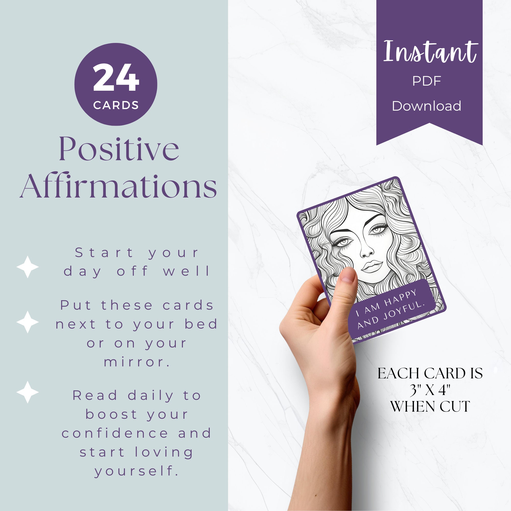Positive Affirmation Cards, Printable Quotes, Daily Manifest, Teen Girl ...