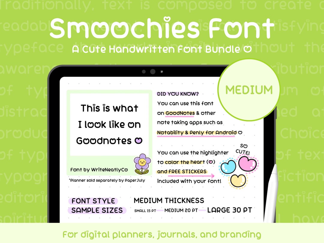 Digital Planning Font | Handwritten Font for Goodnotes, Handwriting ...