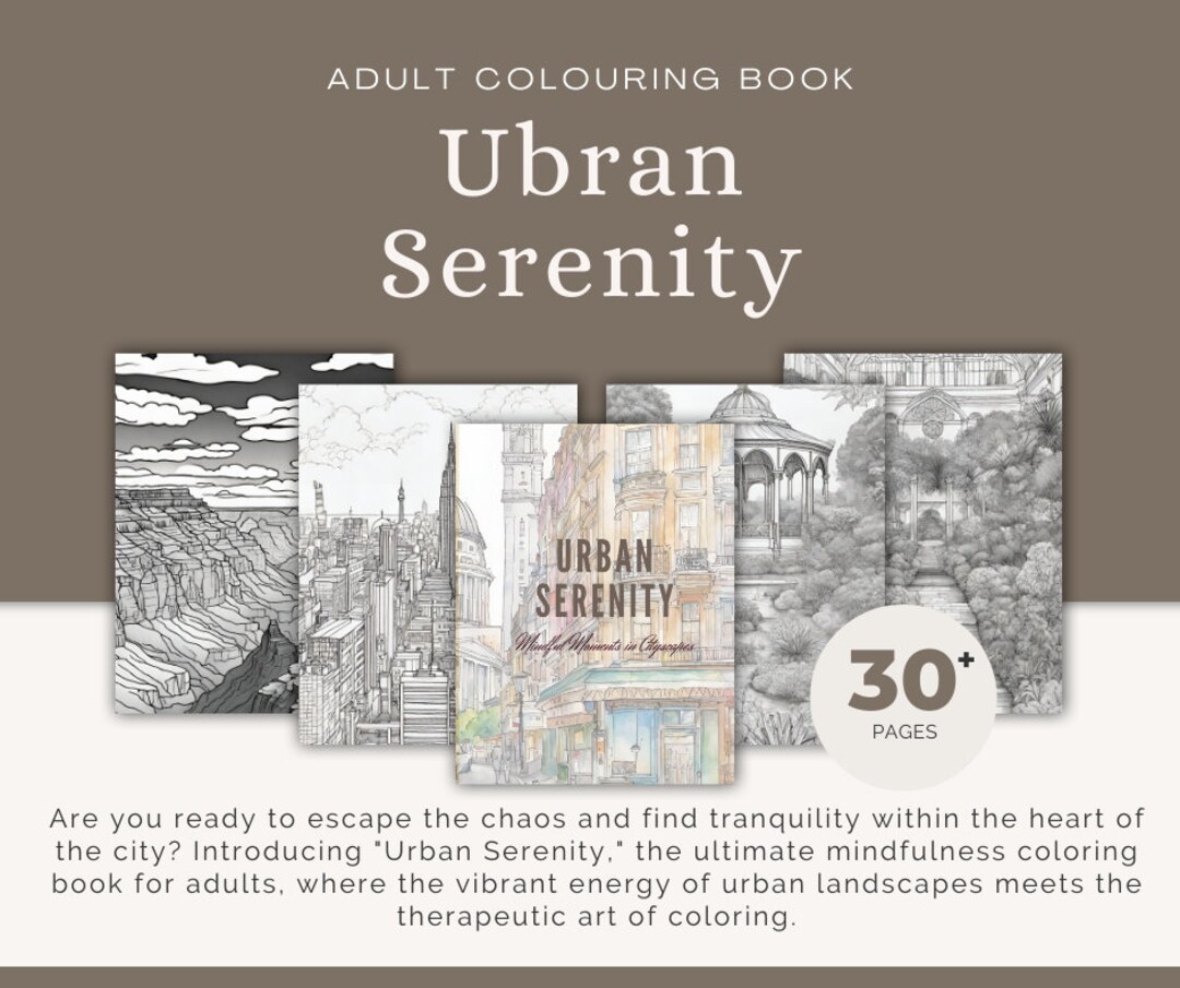 Urban Serenity Mindfulness Colouring Book - Etsy