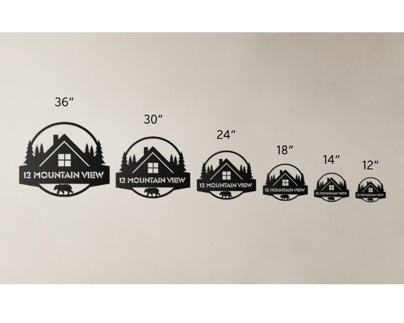 Mountain Side Address Sign, Rustic Outdoor House Number Plaque ...
