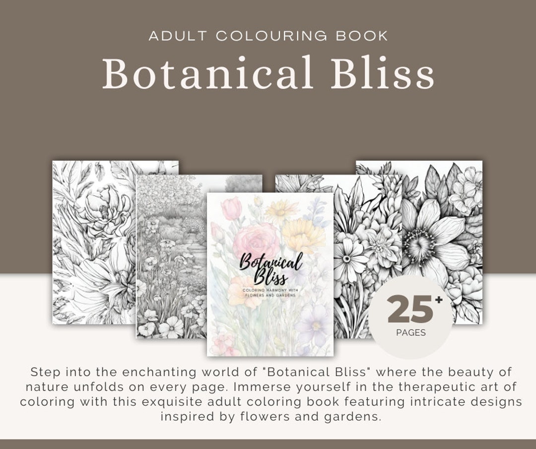 Botanical Bliss Mindfulness Colouring Book - Etsy