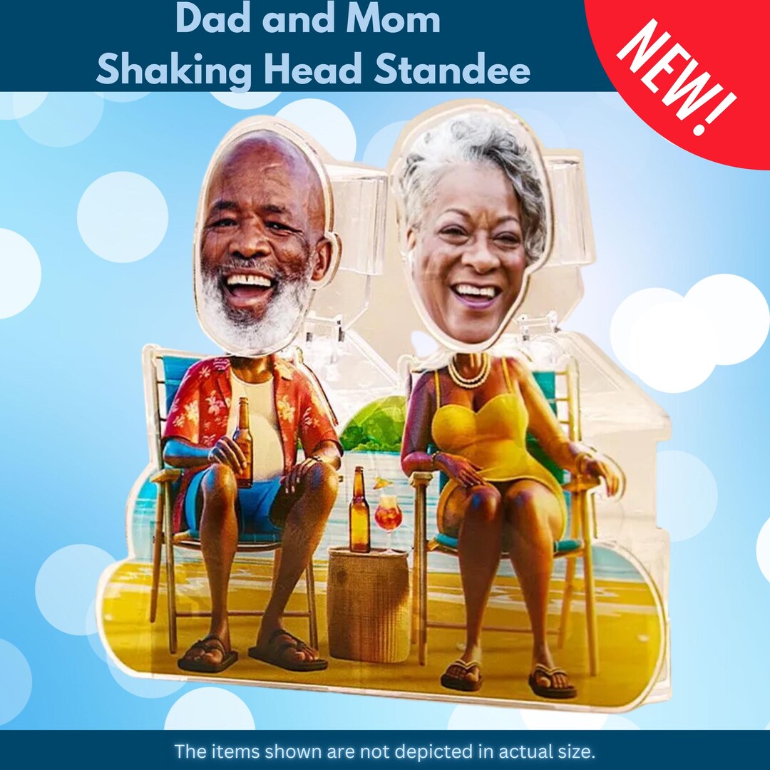 Custom Standee - Cake Topper - Mom and Dad Head Standee - Gift for Dad ...