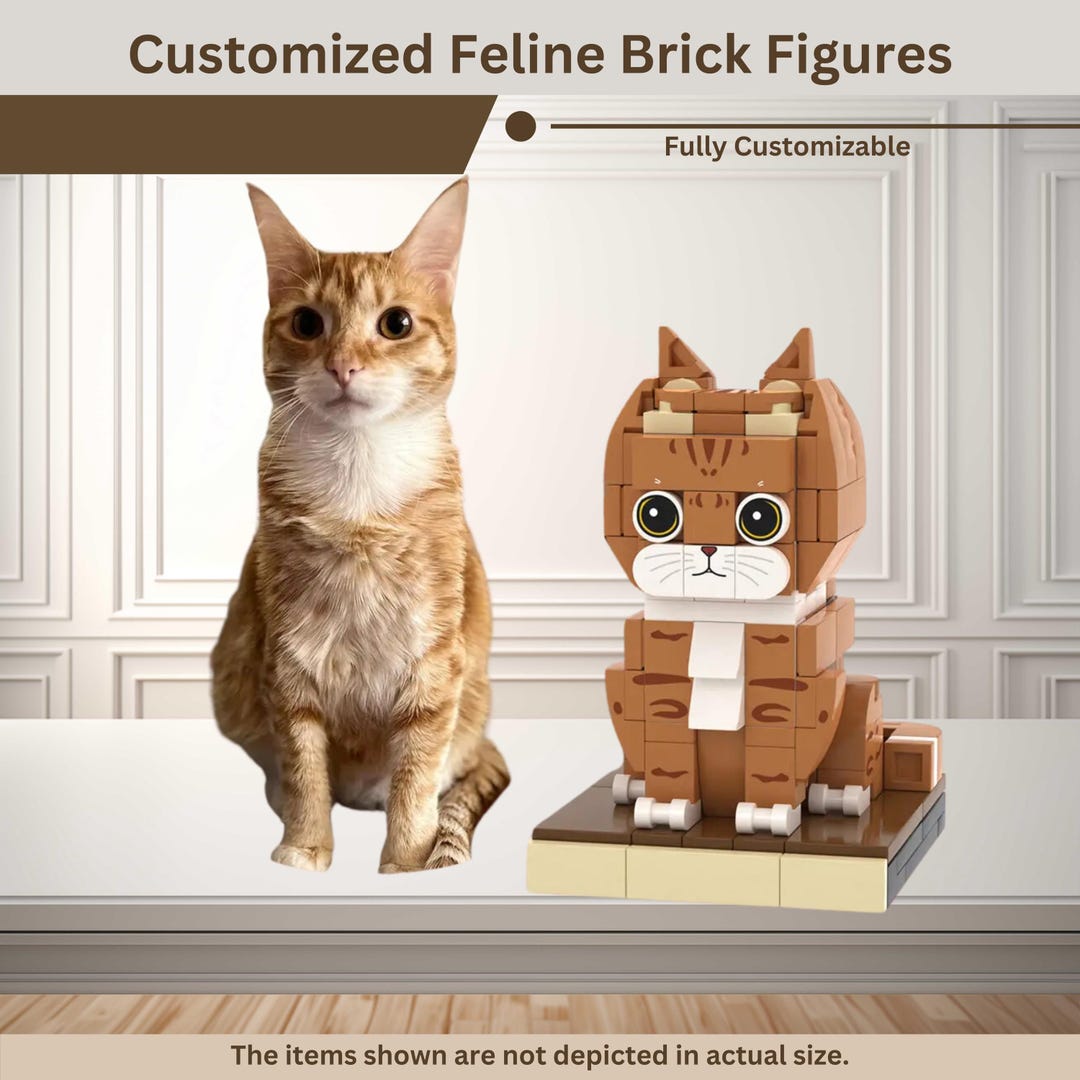 Custom Brick Figure of Cat Brick Figure for Cat Lovers Pet Custom Gift ...