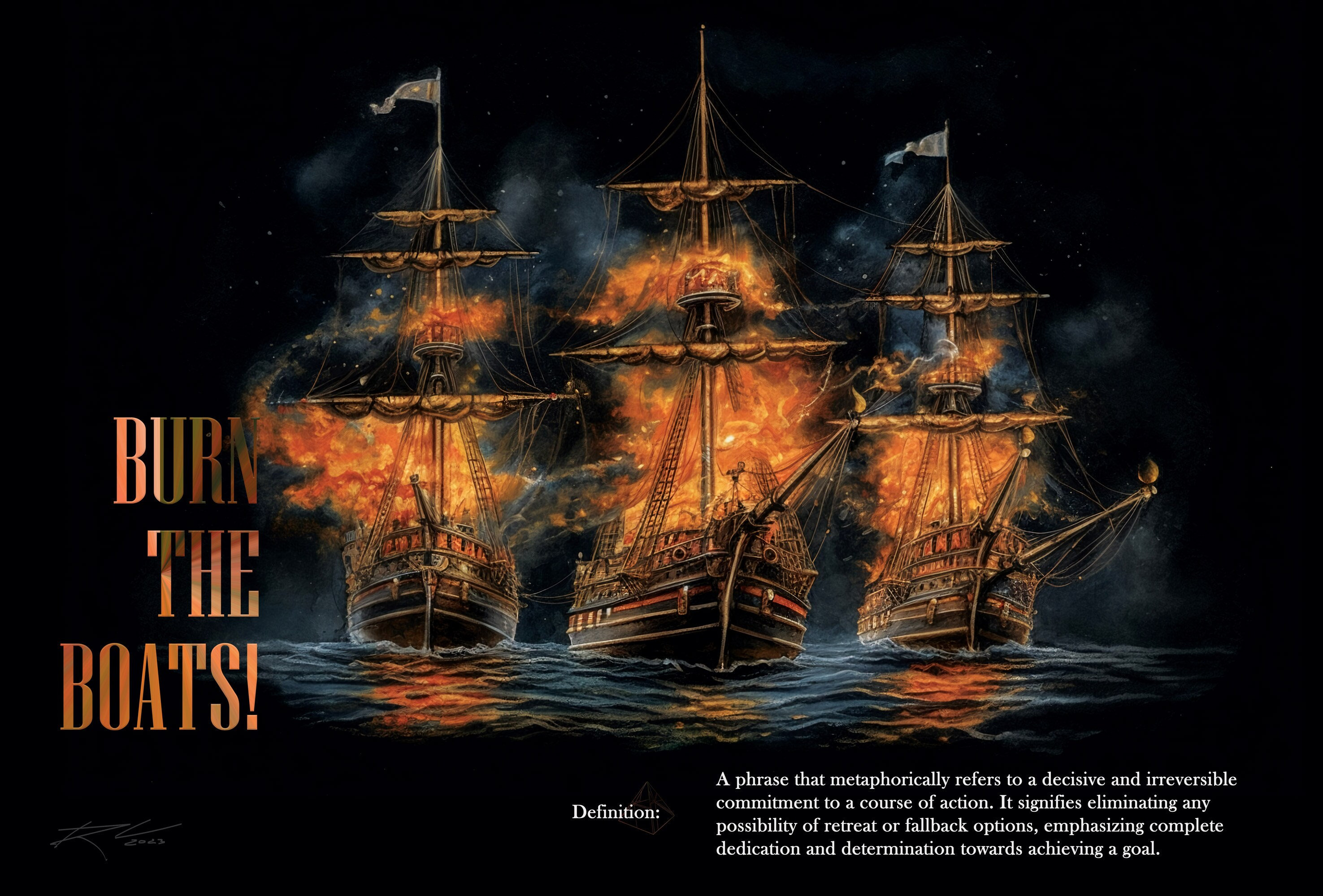 Burn the Boats Full Edition Fearless Quote Canvas Art - Etsy